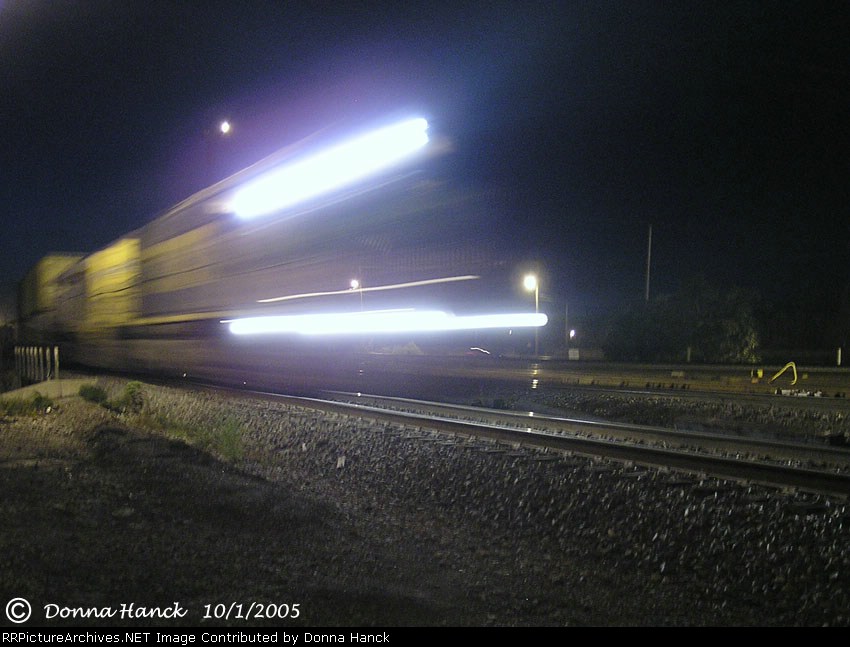 CSX container train at night